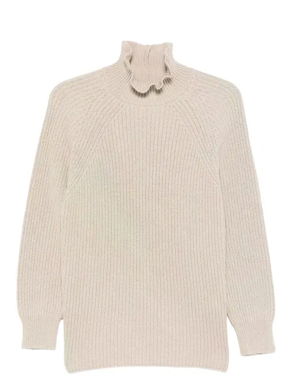 Max Mara Ruffled Cotton Sweater - Neutrals