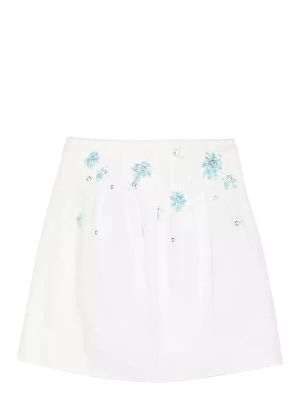 SHUSHU/TONG Sequin-embellished Mini Skirt - White