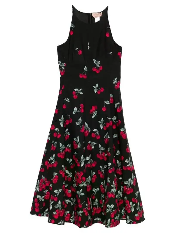 TWINSET Cherry-print Midi Dress - Black