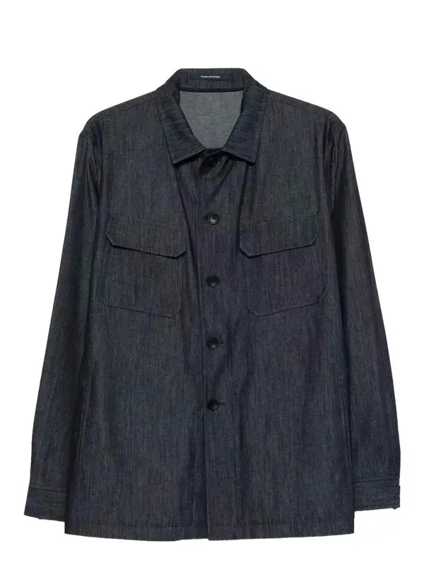 Tagliatore Button Flap Shirt Jacket - Blue