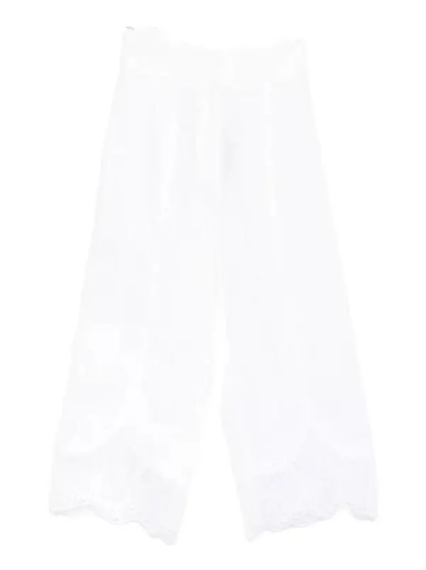 TWINSET Lace Trim Trousers - White