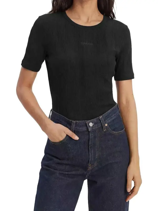 Calvin Klein Ribbed T-shirt - Black