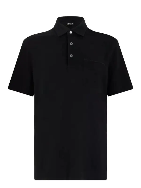 Zegna Pocket Polo Shirt - Black
