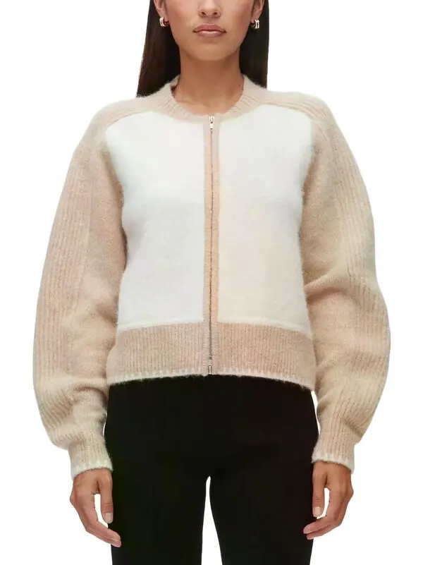 3.1 Phillip Lim Colour-block Zip-up Cardigan - Neutrals