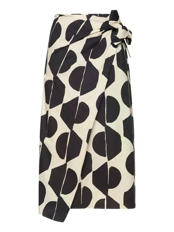 ELENA MIRO` Patterned Midi Skirt - Neutrals