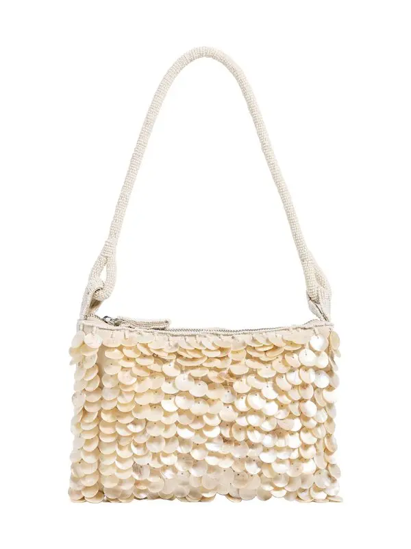 L*Space Beaded Weave Bag - Cream