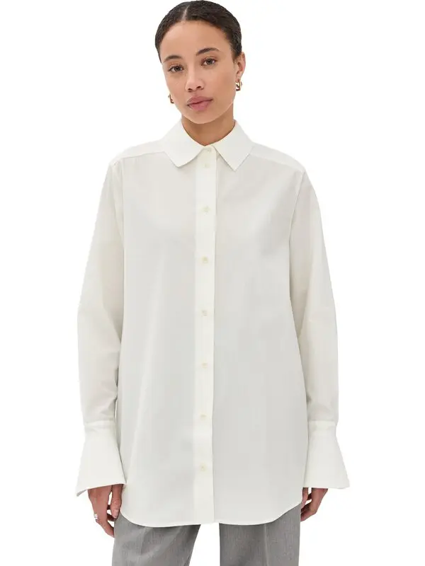 Ossou Haze Button-down Top - Milk