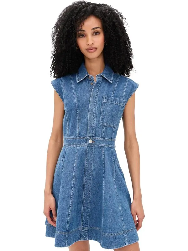 Tanya Taylor Hailey Denim Mini Dress - Medium Indigo Blue