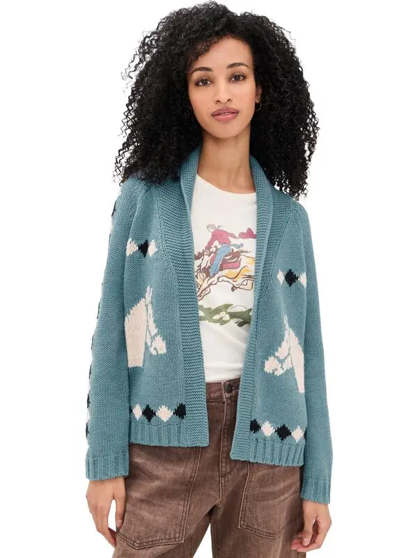 The Great. The Stable Lodge Cardigan - Blue Bell