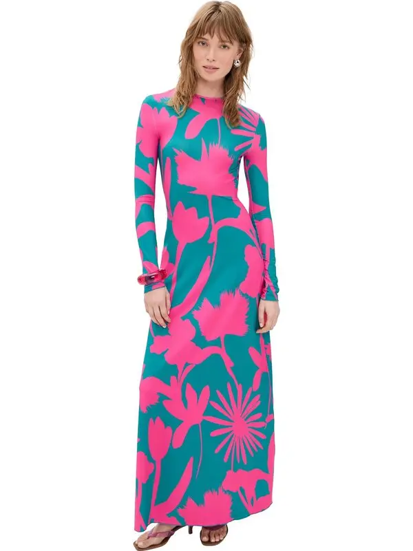 Eywasouls Malibu Sam Maxi Dress - Fuchsia Flora