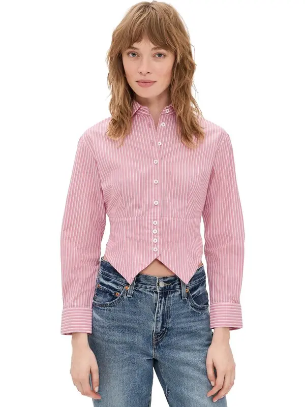 ROWING BLAZERS Cummerbund Button-down Shirt - Pink