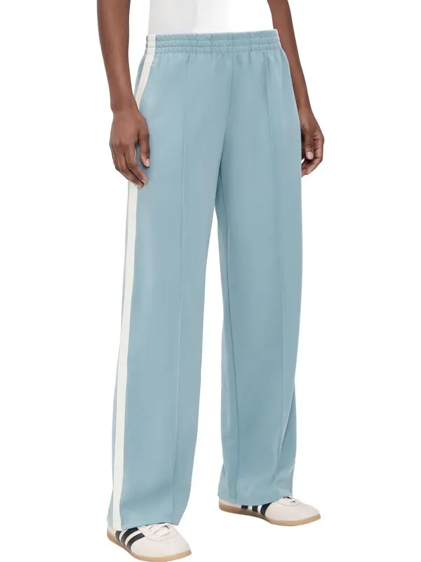 The Great. The Wide Leg Track Pants - Robin Blue