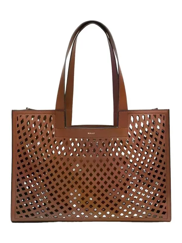 Bally Tote Bag With Diamond Cutout - Brown