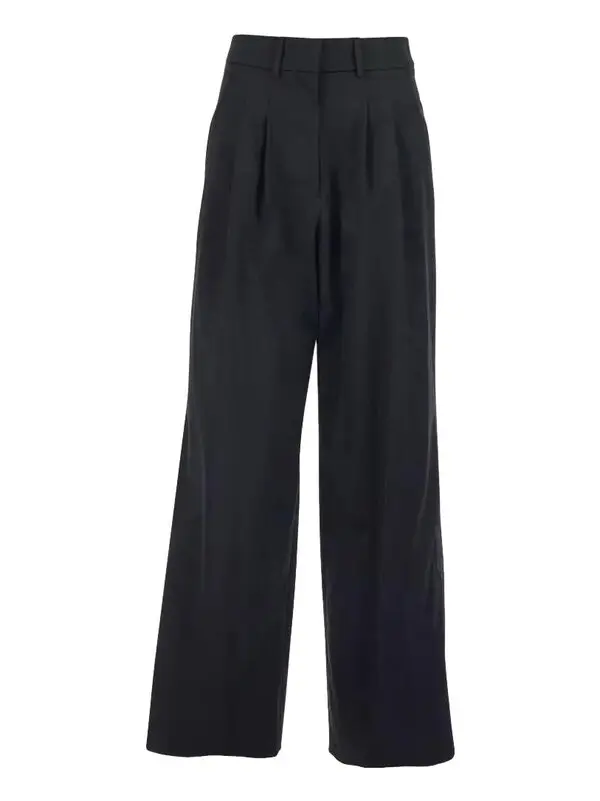 PT TORINO Pleated Palazzo Pants - Black