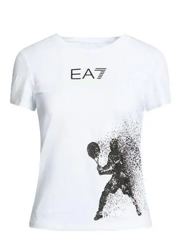 EA7 Cotton-elastane Jersey T-shirt - White
