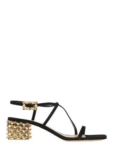GIANVITO ROSSI Suede Slingback Sandals - Black