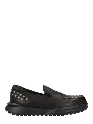 MICH SIMON Leather Appliquéd Sneakers - Black