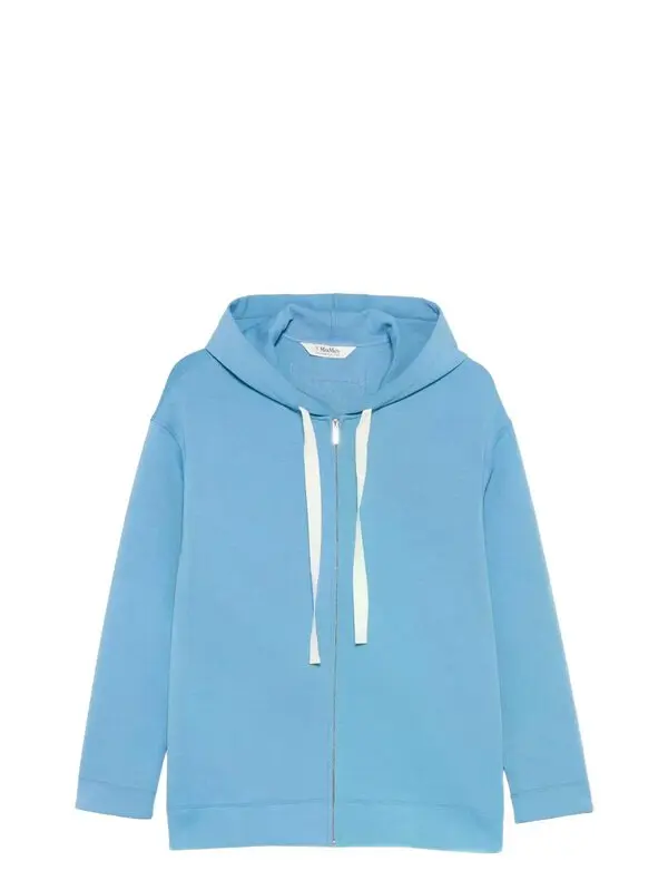 Max Mara Logo Print Zip-up Sweatshirt - Blue