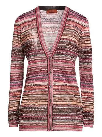 Missoni Cardigan In Viscose Blend With Metallic Fiber - Red