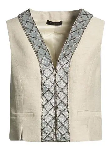 TWINSET Tailored Linen Vest - Grey