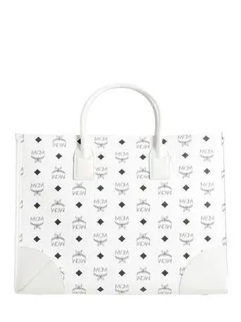Mcm Handbag In Textile Fibers - White