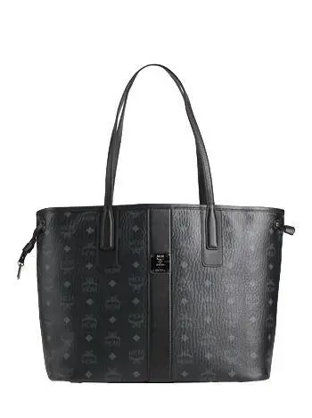 Mcm Logo Print Tote - Black