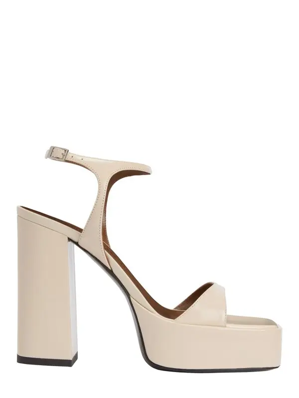 GIUSEPPE ZANOTTI Pat Platform 115 Sandals - Ivory