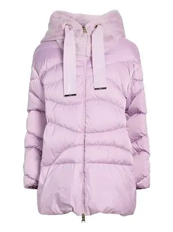 Herno Puffer Jacket With Plush Trims - Purple