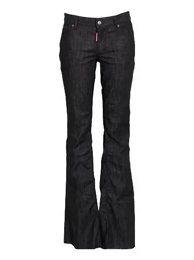 Dsquared2 Flared Jeans With Fringed Hem - Black