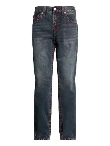 True Religion Straight-leg Jeans With Logo And Appliqués - Blue