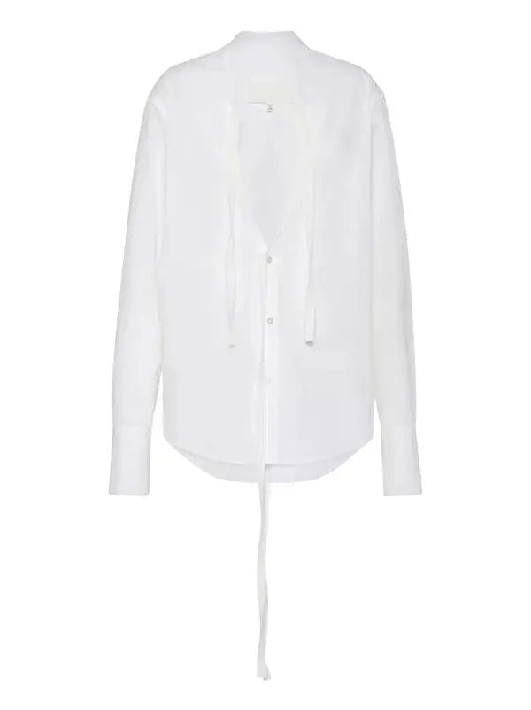 MAISON MARGIELA V-neck Cotton Shirt - White