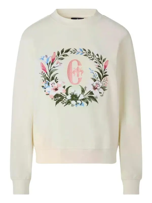 CONTE OF FLORENCE Floral-motif Sweatshirt - Neutrals