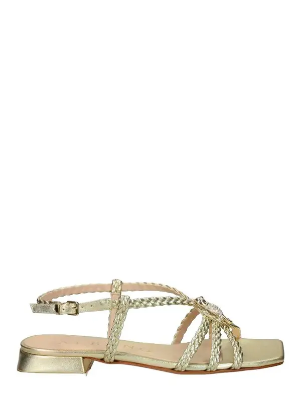 ALBANO Braided Strap Sandals - Gold
