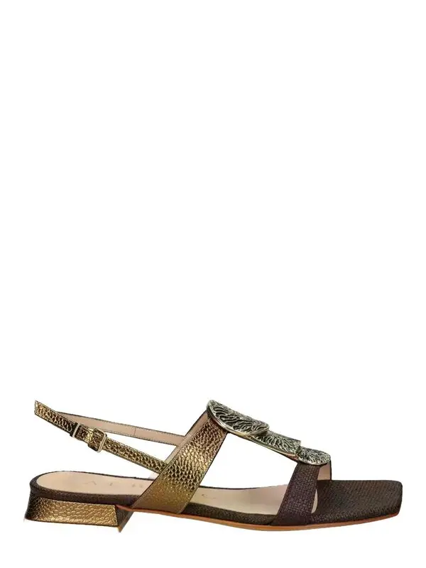 ALBANO Engraved-appliqué Sandals - Brown