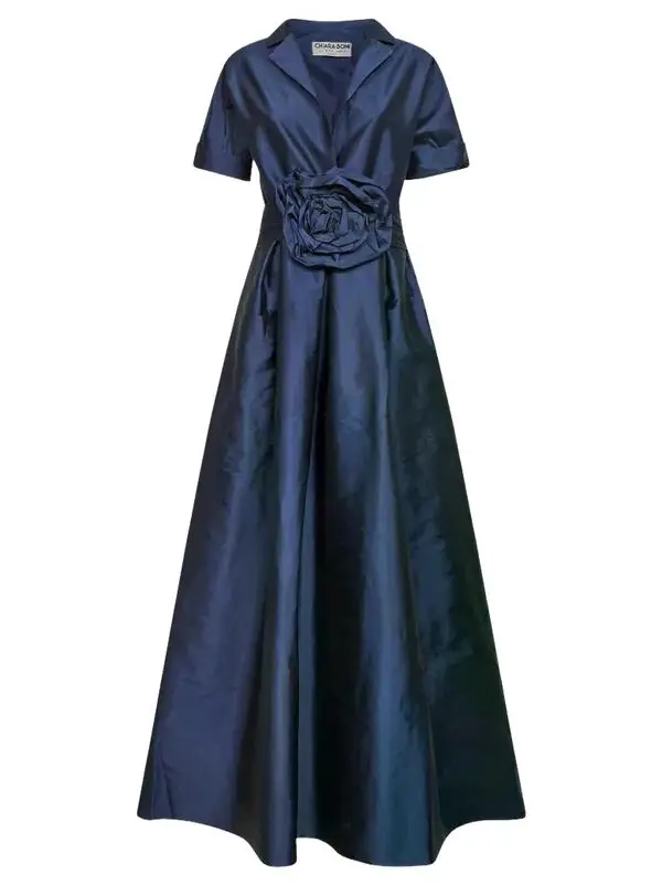 Chiara Boni La Petite Robe Floral Detailed Maxi Dress - Blue