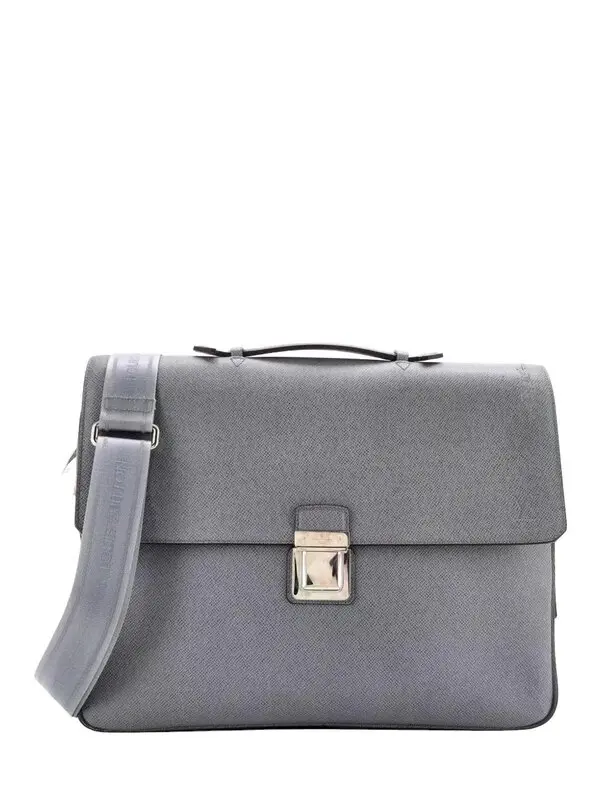 LOUIS VUITTON Vassili Handbag Taiga Leather Pm - Grey