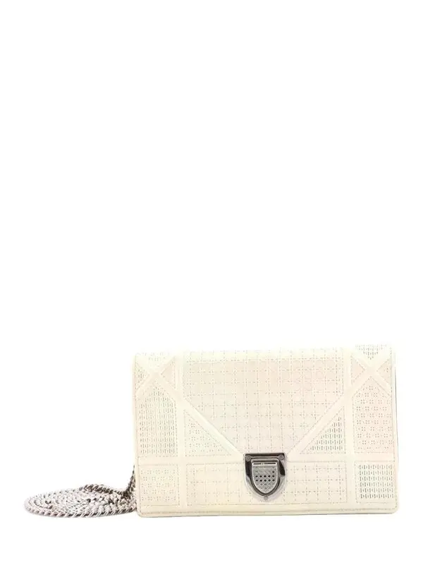 Dior Diorama Embossed Cannage Crossbody Bag - White