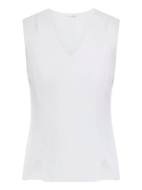ROBERTO COLLINA Cut-out Ribbed Top - White
