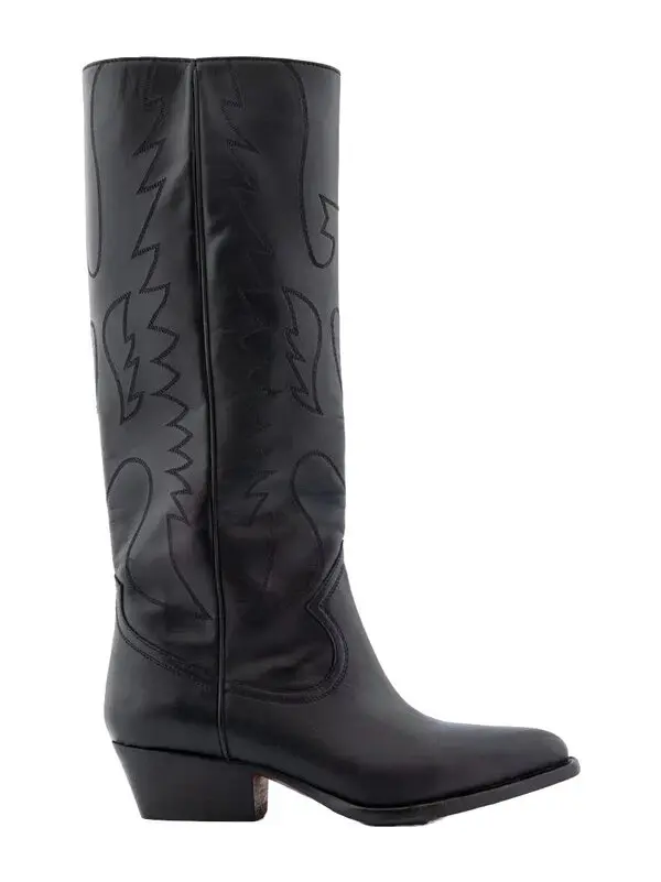 BUTTERO® Embroidered Knee-high Boots - Black