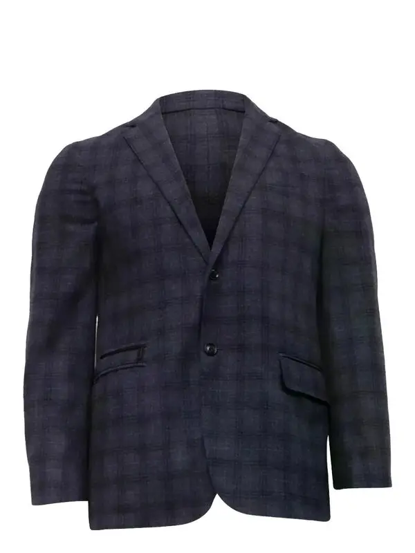Ermenegildo Zegna Checked Single-breasted Blazer - Blue