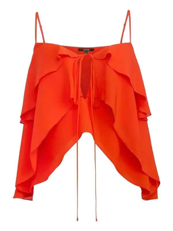 TOCCIN Danica Tie Blouse - Red