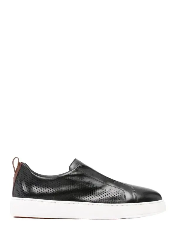 Santoni Perforated Slip-on Sneakers - Black