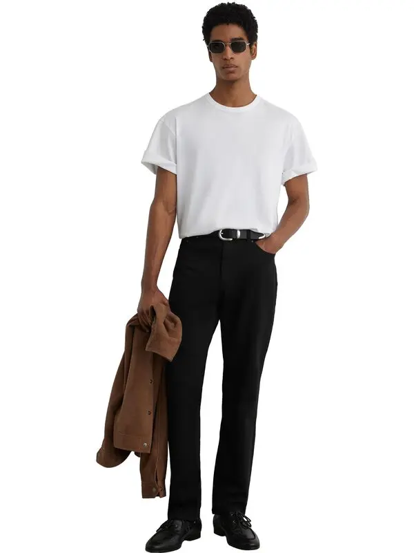 REISS Bishopsgate Soft-stretch Straight-leg Jeans - Solid Black
