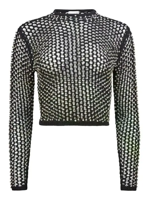 FLEUR DU MAL Long-sleeve Embellished Top - Black