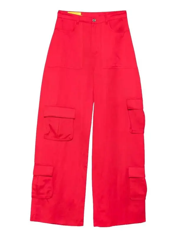 MARQUES' ALMEIDA Satin Cargo Pants - Red