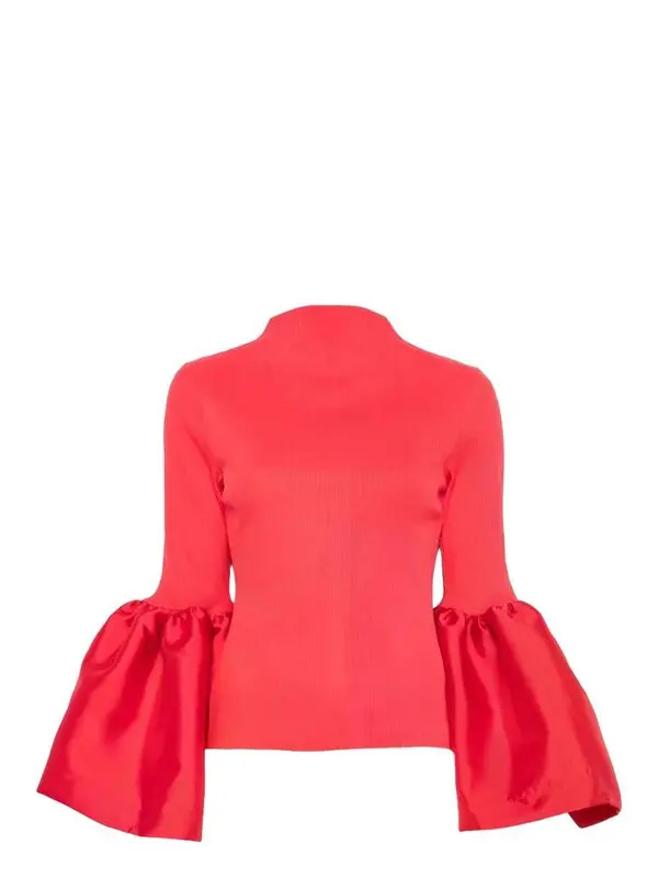 MARQUES' ALMEIDA Ribbed Knit Top With Flared Cuffs - Red