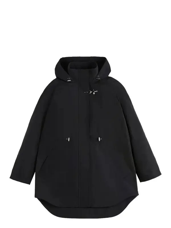 FAY Cotton Hooded Parka Coat - Blue