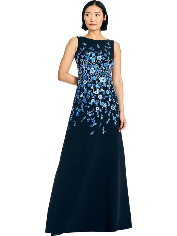 Sachin & Babi Embroidered Razia Gown - Dark Midnight