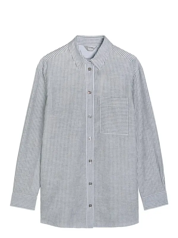 Max Mara Striped Linen-blend Shirt - Blue