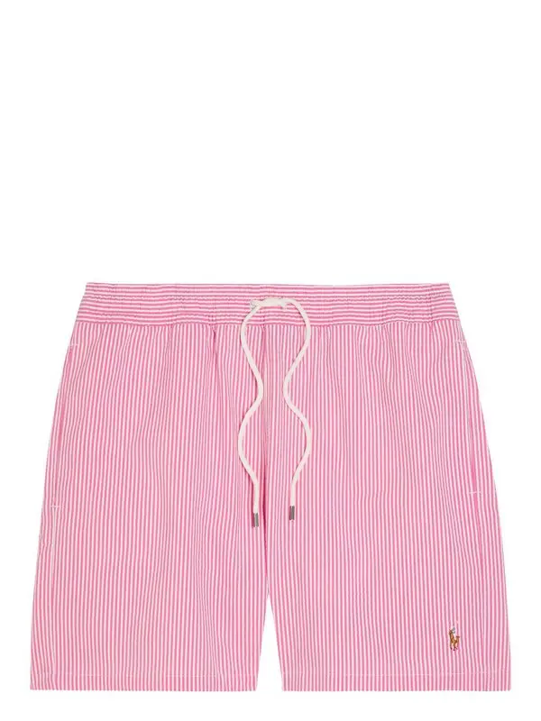 Polo Ralph Lauren Striped Seersucker Swim Shorts - Pink